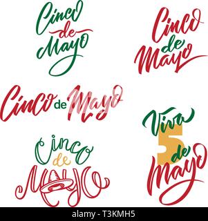 Cinco de Mayo logo design with lettering, and Mexican cat character ...
