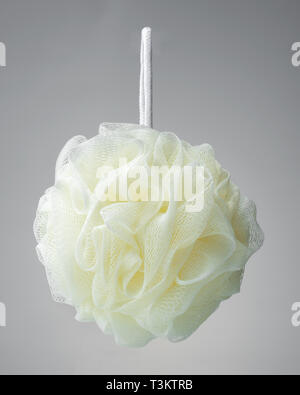 Puff shower bath sponge for care bathroom accessory isolated on the ...