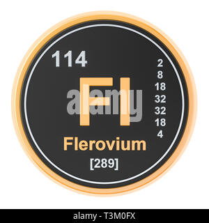 Flerovium Fl chemical element. Flerovium Sign with atomic number ...
