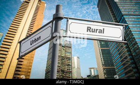 Street Sign Rural versus Urban Stock Photo - Alamy