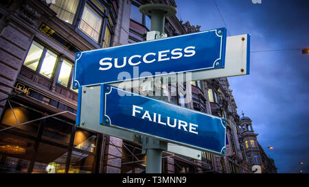 Street Sign to Success versus Failure Stock Photo - Alamy