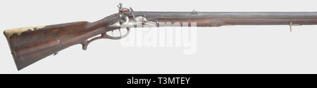 A flintlock rifle,German,circa 1780. Two-stage barrel,octagonal then ...