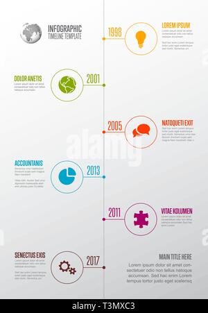 Vector Vertical Infographic Company Milestones Timeline Template with ...