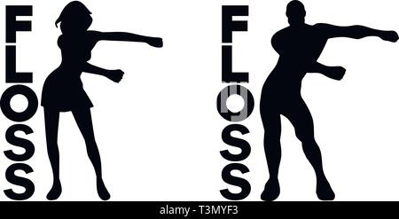Floss Dance Silhouette. Floss like a boss Stock Vector Image & Art - Alamy