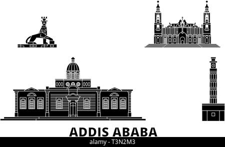Vector illustration of the skyline of Addis Ababa, Ethiopia Stock ...