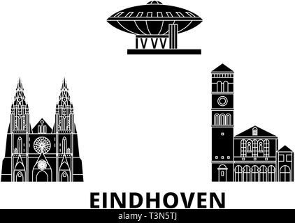 Netherlands, Eindhoven flat landmarks vector illustration. Netherlands ...
