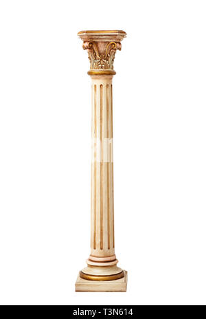 Baroque style column with capital isolated on white background Stock ...