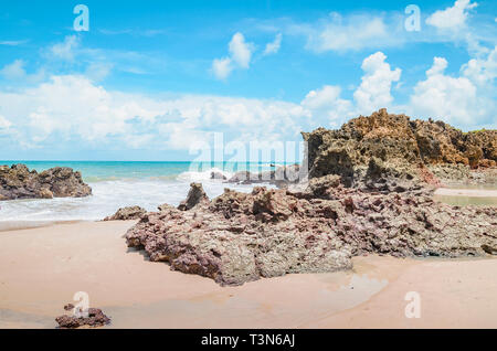 View of Praia de Tambaba beach, Costa do Conde. Beautiful Brazilian ...