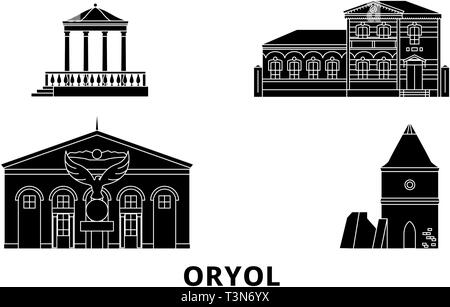 Russia, Oryol tourism landmarks, vector city travel illustration Stock ...