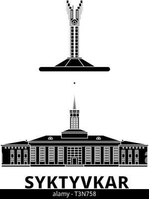 Russia, Syktyvkar tourism landmarks, vector city travel illustration ...