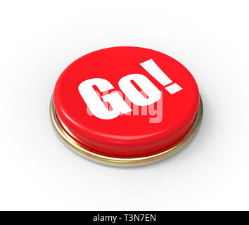 Red go! button isolated on white background Stock Photo - Alamy