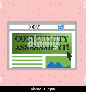 Text sign showing Conformity Assessment. Business photo text Evaluation ...