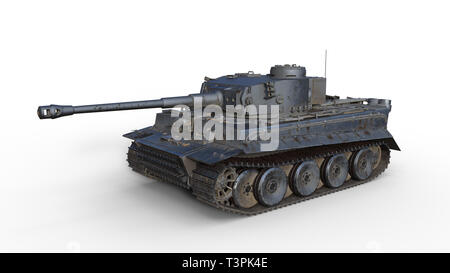 Old army tank, vintage armored military vehicle with gun and turret ...