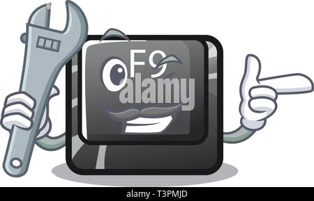 Automotive button f9 on a cartoon computer Stock Vector Image & Art - Alamy