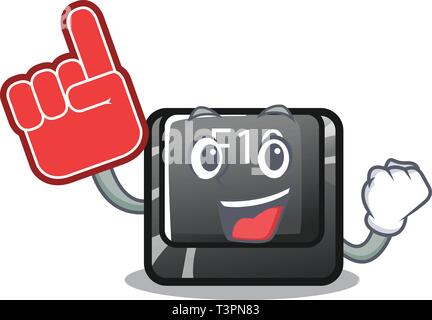 Finger f10 button installed on cartoon computer Stock Vector Image ...