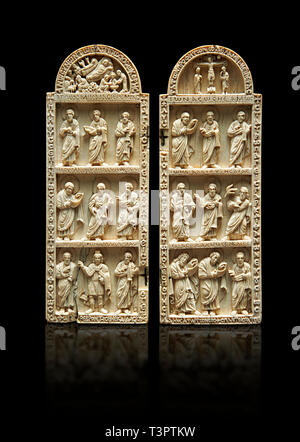 Medieval Christian ivory diptych depicting the Nativity, the ...