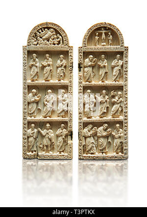 Medieval Christian ivory diptych depicting the Nativity, the ...