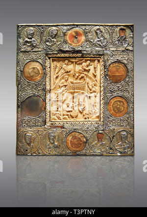 Medieval Christian ivory diptych depicting the Nativity, the ...