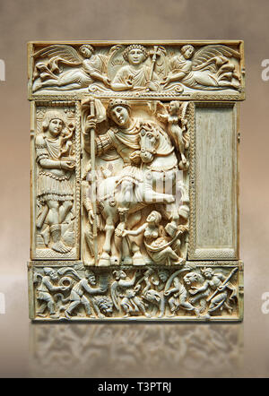 Medieval Christian ivory diptych depicting the Nativity, the ...