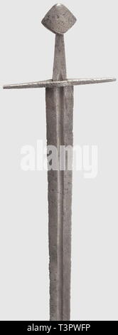 A German knightly sword, circa 1250 Double edged blade with an orb and ...