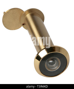 Classic door peephole isolated on white background. Peephole on white ...