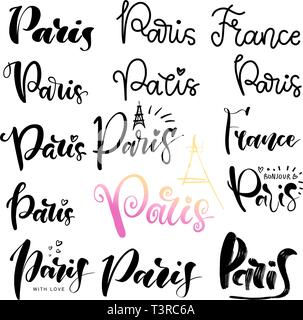 Hand lettering pattern Paris. Handlettering background for paper ...