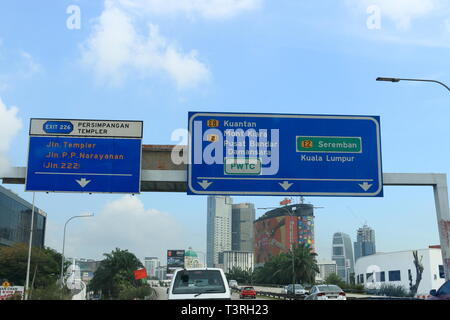 Malaysian road signs in Kuala Lumpur Malaysia Stock Photo - Alamy