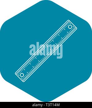 Ruler, rectangular shape icon, outline style Stock Vector Image & Art ...