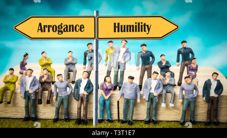 Street Sign to Humility versus Arrogance Stock Photo - Alamy