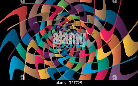 Multicolor festive Abstract spiral figure rotation. White background ...