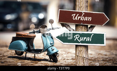 Street Sign Rural versus Urban Stock Photo - Alamy