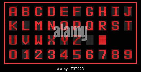 LCD board font - Retro LCD panel board with lower case alphabets ...