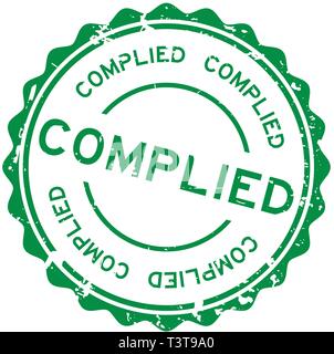 Grunge green regulation word round rubber seal stamp on white ...