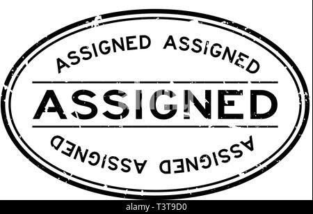 Grunge black assigned word rubber seal stamp on white background Stock ...