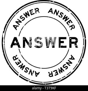 Grunge black answer word rubber seal stamp on white background Stock ...