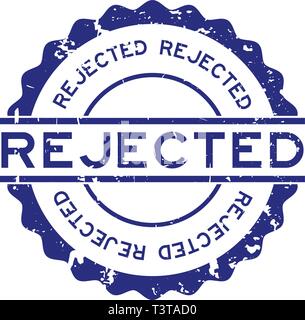 Grunge blue signature word round rubber seal stamp on white background ...