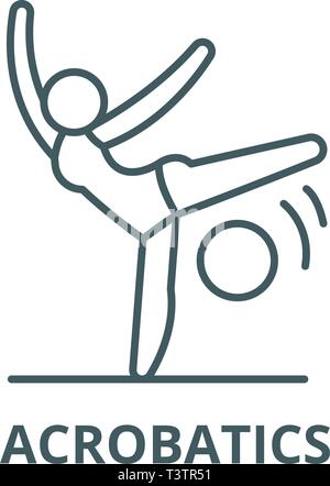 Acrobatics line icon concept. Acrobatics flat vector symbol, sign ...
