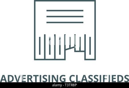 advertising classifieds line icon, outline sign, linear symbol, vector ...