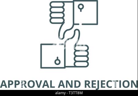 Approval and rejection line icon concept. Approval and rejection flat ...