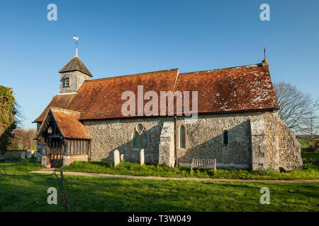 St Mary's church, Binsted, West Sussex, England. Binsted is an ancient ...
