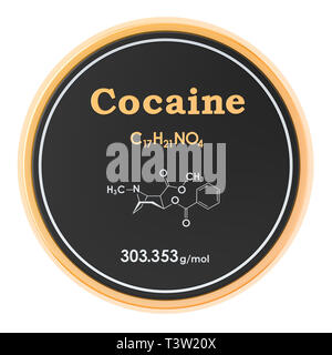 Cocaine. Chemical formula, molecular structure. 3D rendering Stock ...