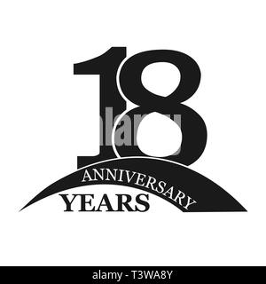18 years anniversary, flat simple design, logo Stock Vector Image & Art ...