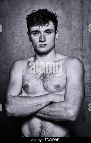 Matty Lee poses for a photo at the Aquatics centre at the Queen ...