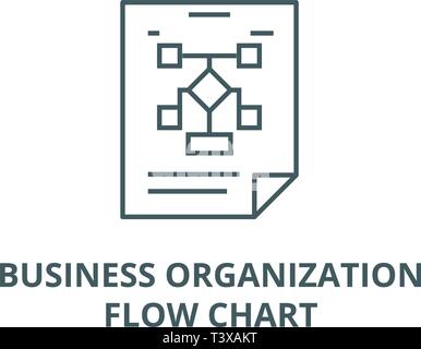 Flowchart linear icon. Diagram. Visualization of process. Problem solving stages. Program logic ...