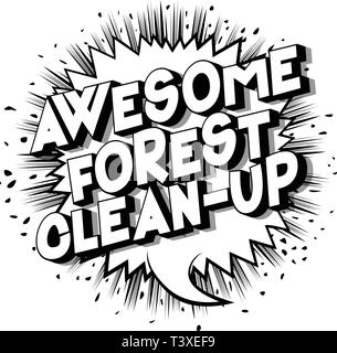 Awesome Volunteer - Comic book style word on abstract background Stock ...