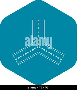 Forked road icon, outline style Stock Vector Image & Art - Alamy