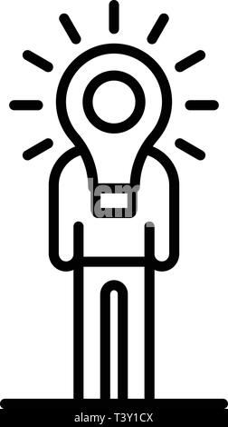 businessman figure with bulb line style icon vector illustration design ...