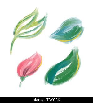 Vector background with floral watercolor illustration isolated on a ...