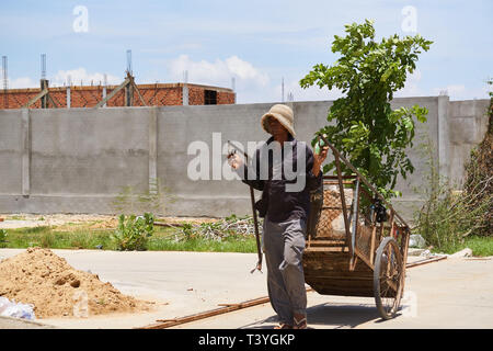 Cambodia, Pulling Hand Cart, Phnom Penh, Southeast Asia Stock Photo - Alamy