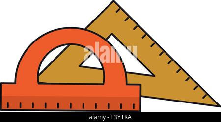 Compass and ruler geometric utensils black and white Stock Vector Image ...